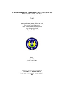 FUNGSI TARI KEBAGH DI DAERAH BESEMAH KOTA PAGAR ALAM PROVINSI SUMATERA SELATAN - Lumbung Pustaka UNY